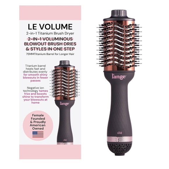 Lange | Hair | Lange Le Volume 2in Brush Dryer Black And Rose Gold ...